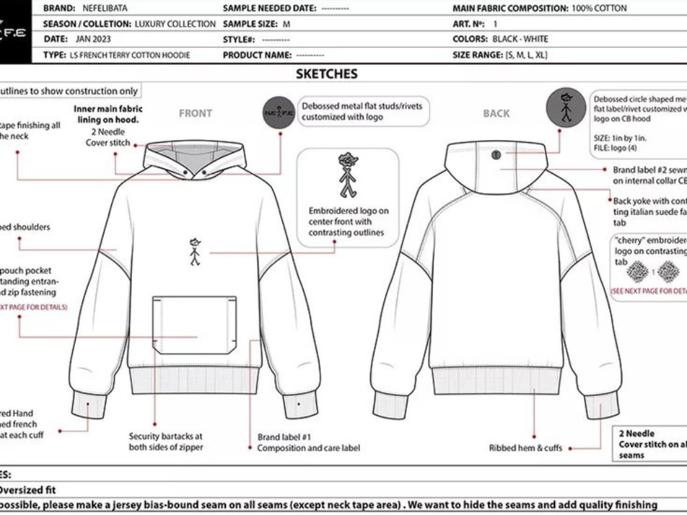 A detailed factory made Seamless Tech Pack for your product | Upwork