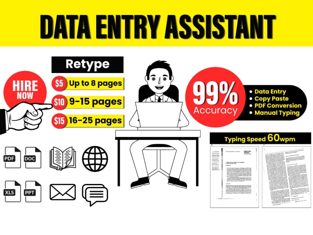 English Typing, Retype Scanned Documents, Data Entry | Upwork