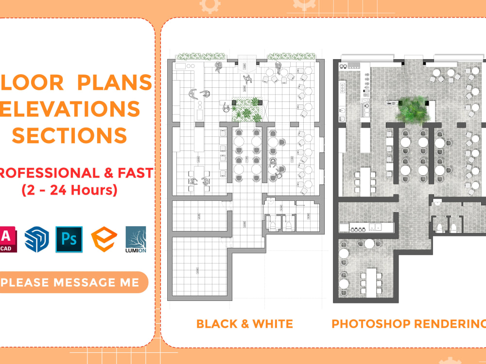 Create professional 2d floor plans, elevations, and sections | Upwork