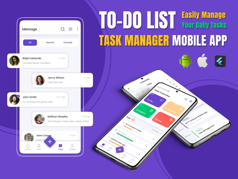 Task Manager Mobile App | Hybrid App | Flutter Mobile App | Dart | Upwork