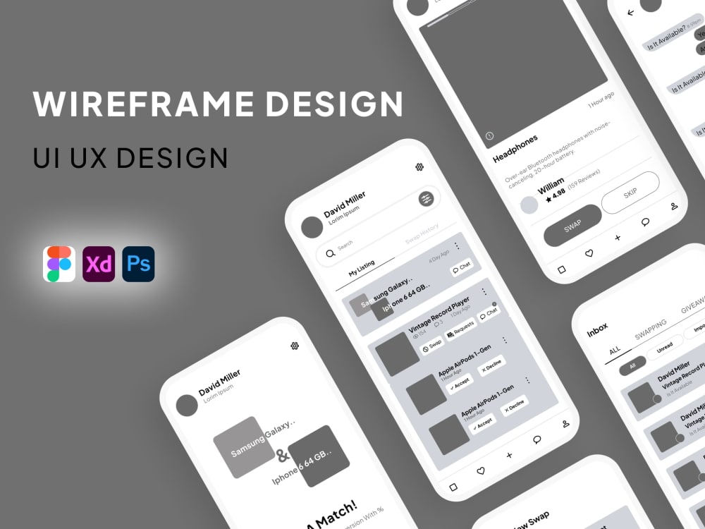 UI UX Wireframe Design for Mobile App & Website with Figma, Prototype | Upwork
