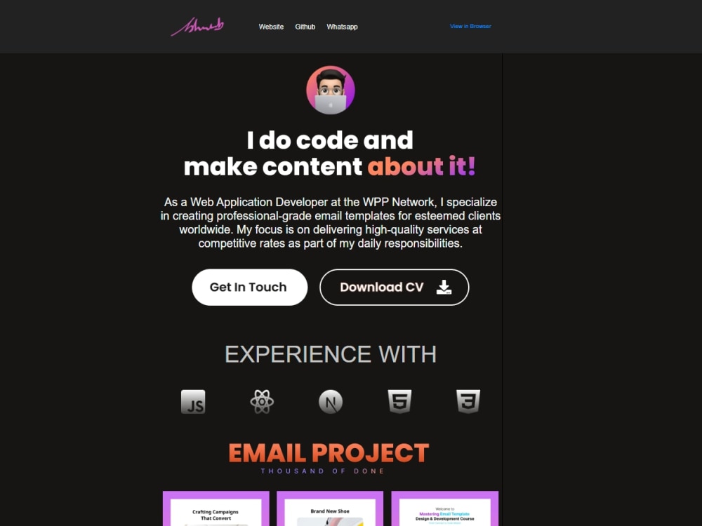 Hand-Coded Responsive Email Templates | Dark Mode & All Client Support ...