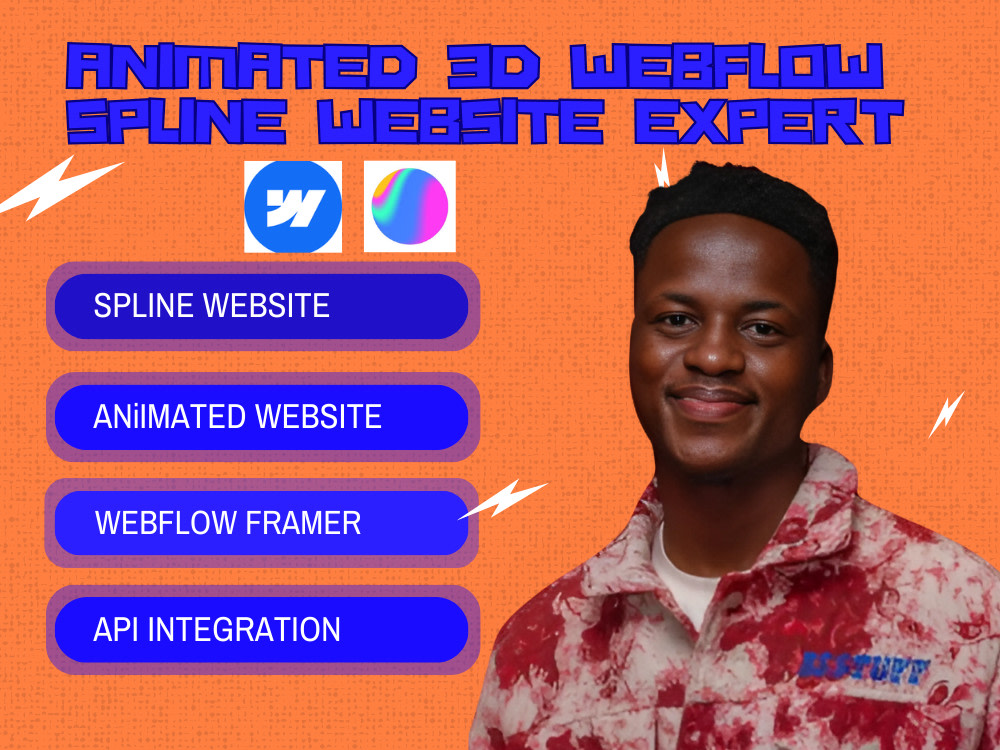 Spline 3D animation website with webflow website, 3D spline, Framer | Upwork