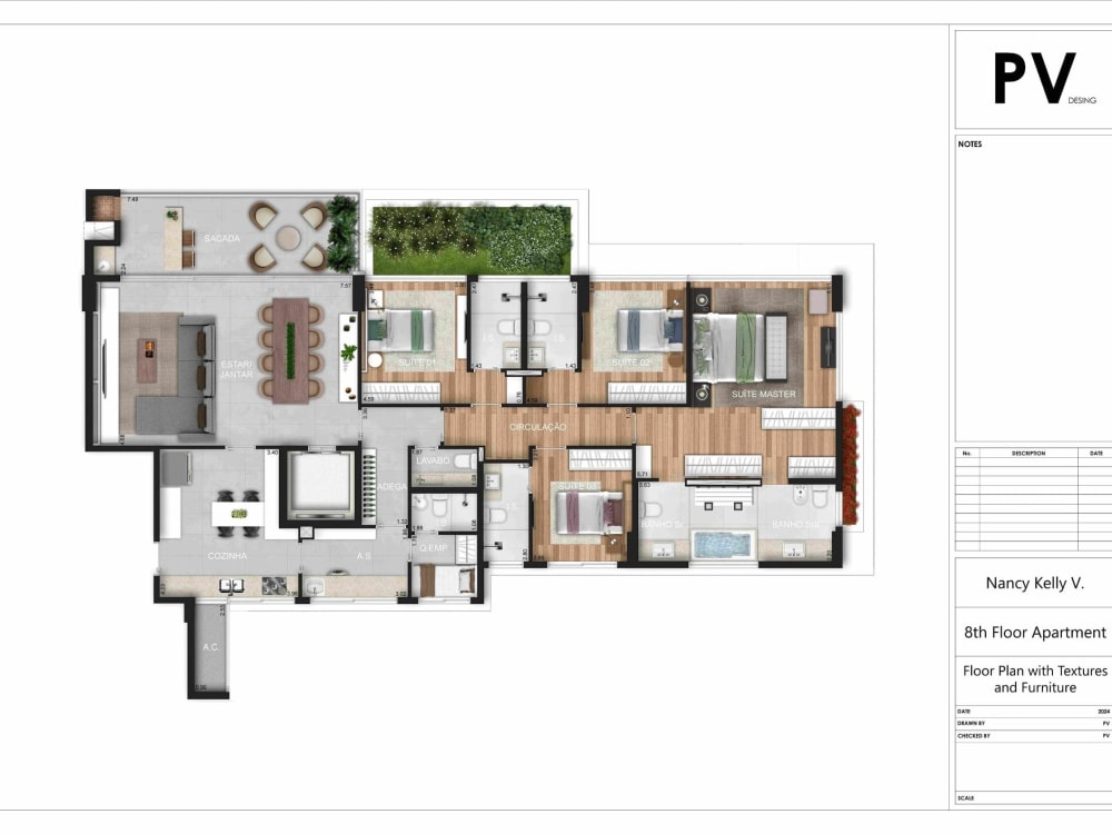 A AMAZING Colored Floor Plan for marketing or Real State | Upwork