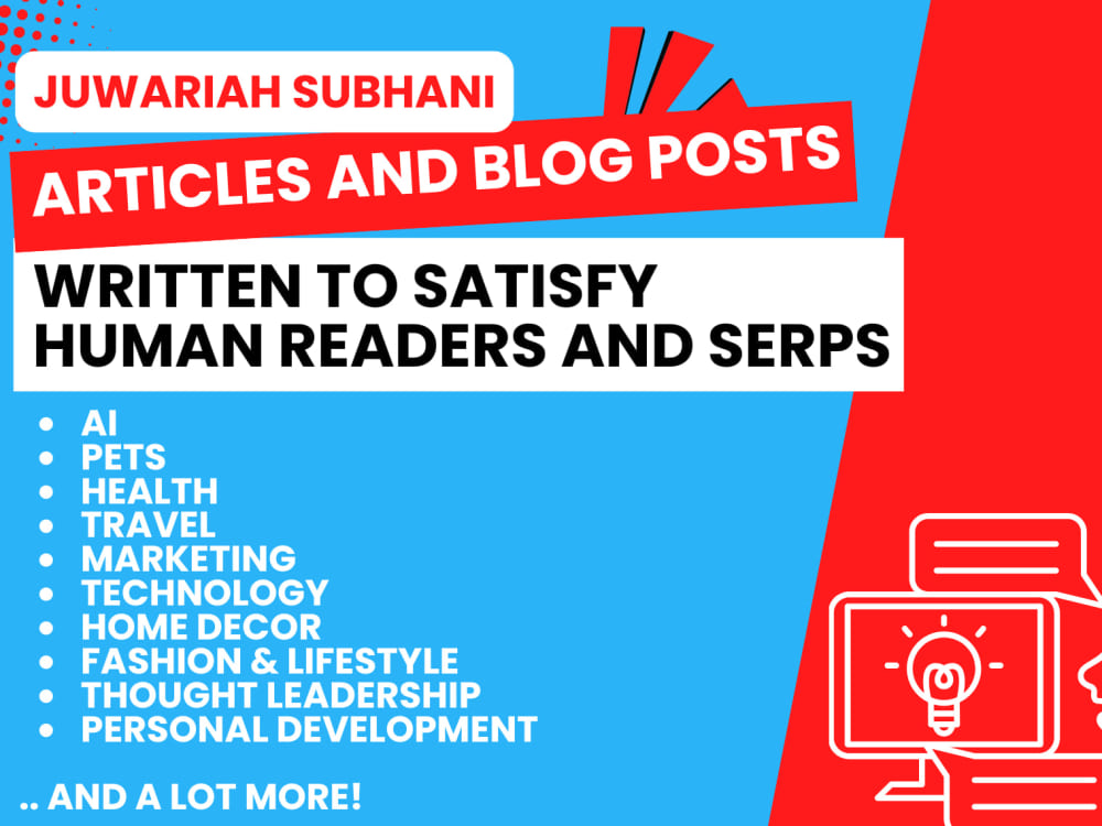 Articles and blog posts that are written to satisfy human readers and ...
