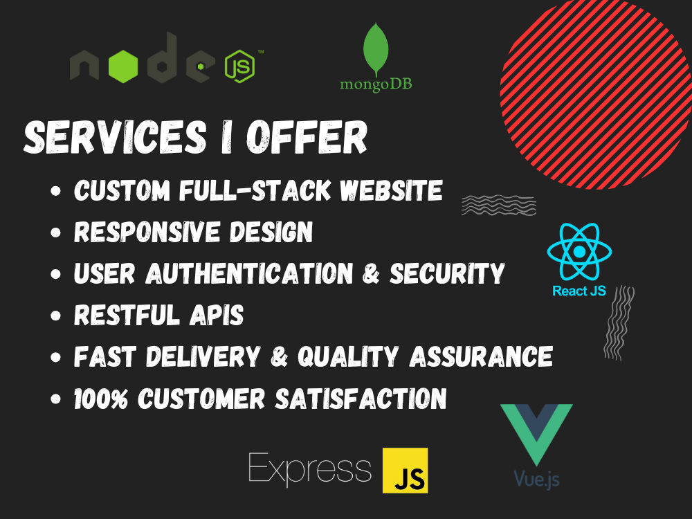 Custom website with nodejs,nextjs,reactjs,express,vuejs, mongodb | Upwork