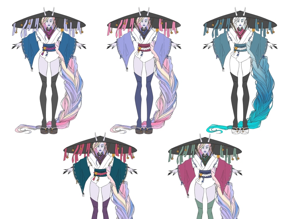 2d character design with reference sheet | Upwork