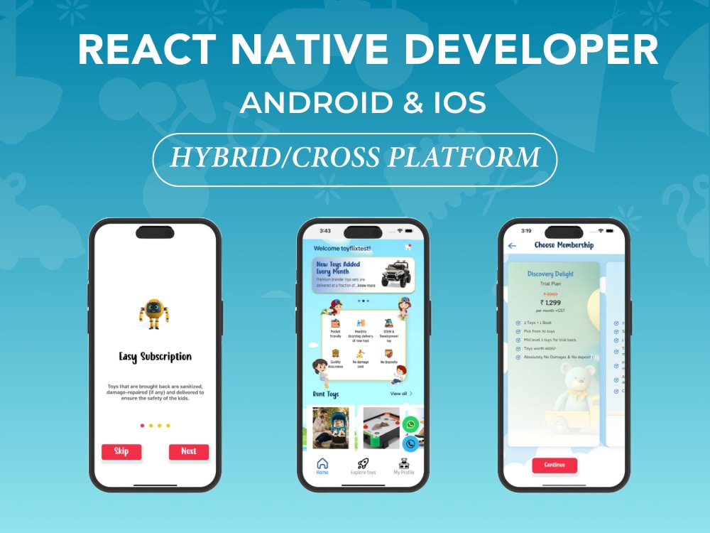 Mobile app I Android & IOS I Hybrid/Cross platform I React Native | Upwork