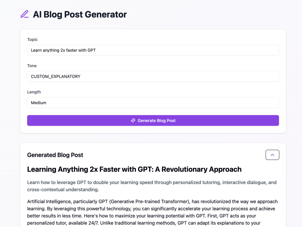 A Custom GPT Application: From Concept to Deployment | Upwork