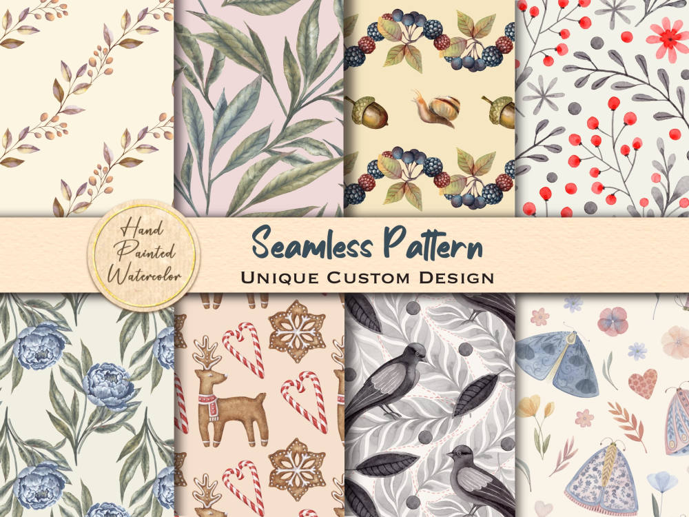 Hand-Drawn Watercolor Seamless Pattern Designs | Upwork