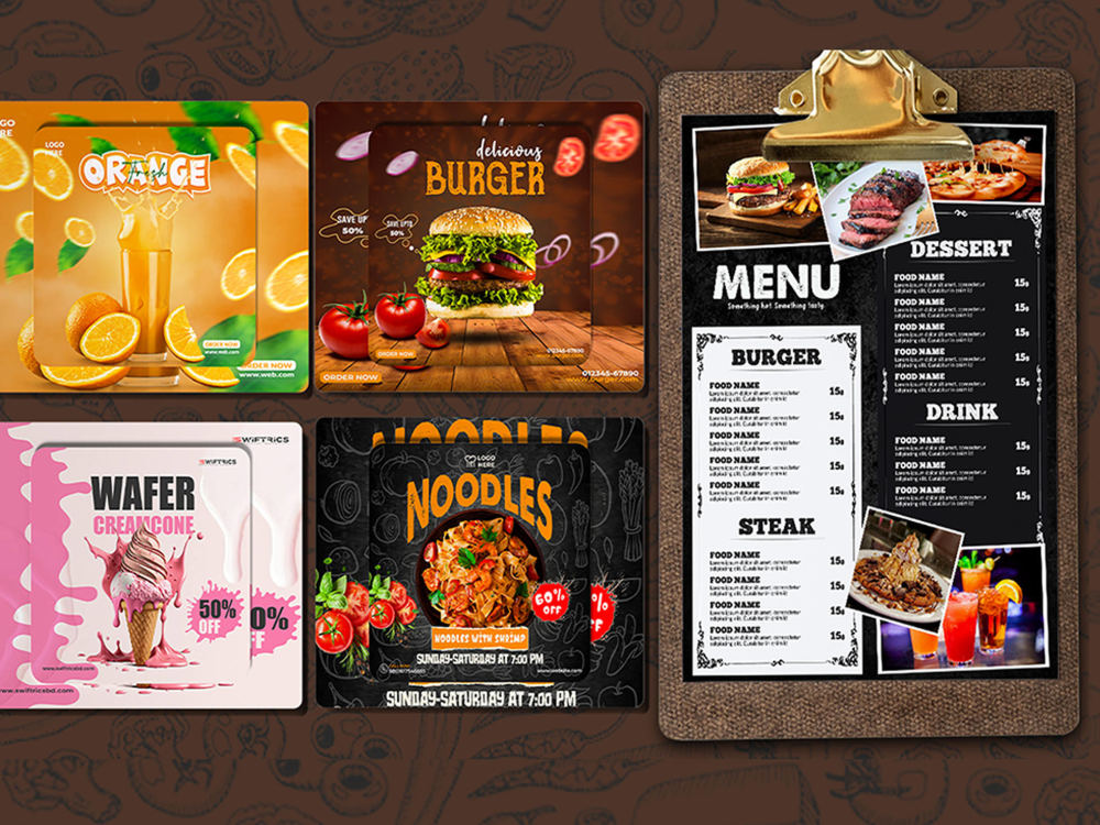 Custom food menu, food poster, menu card and food flyer | Upwork