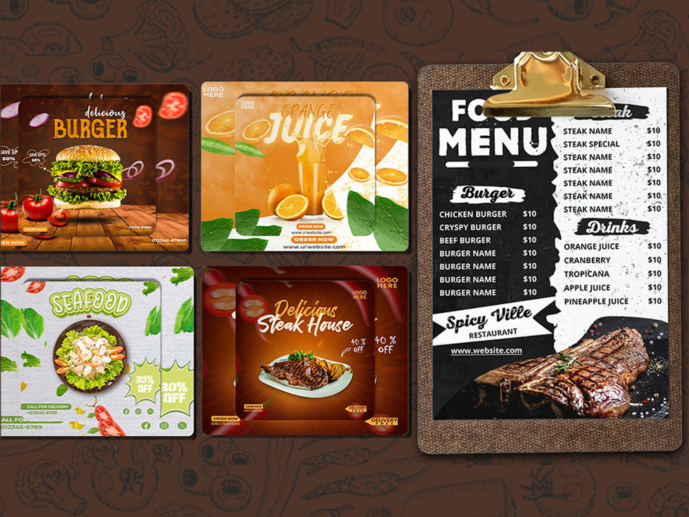 Custom food menu, food poster, menu card and food flyer | Upwork