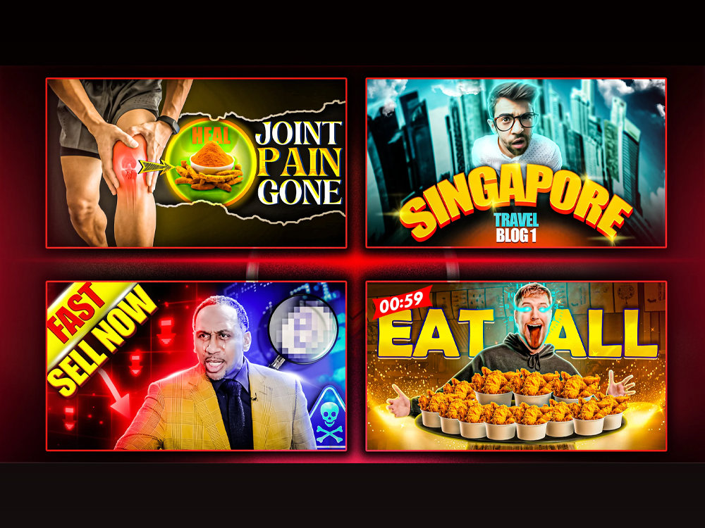 Attractive and eye catchy youtube thumbnail design | Upwork