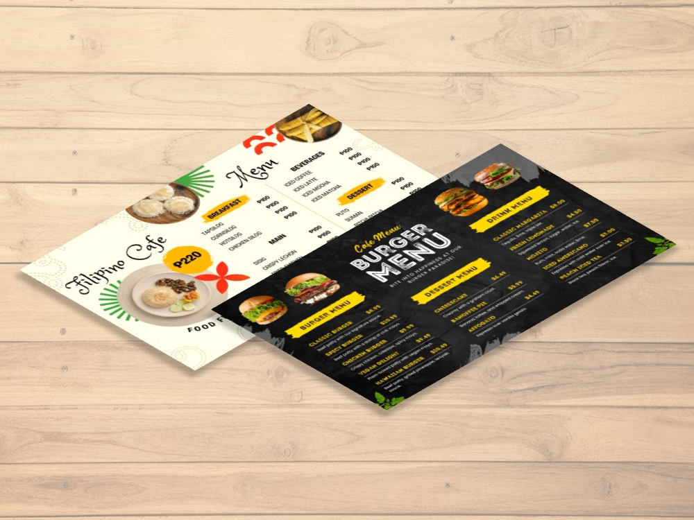 Restaurant menu design, digital menu design, brochure or flyer design ...