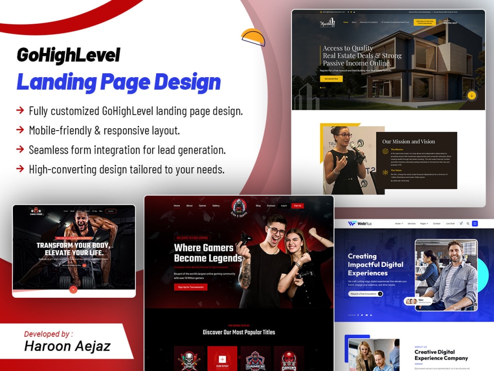 GoHighLevel Landing Page Design | Upwork