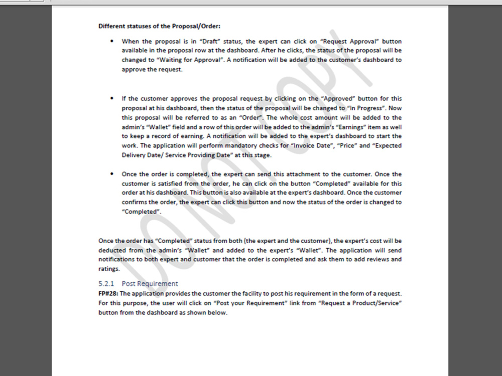 SRS Document for a web application | Upwork