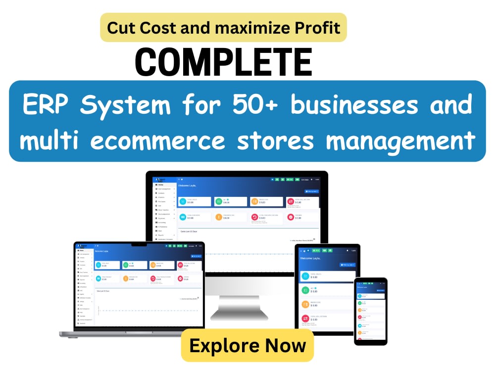 All-in-one web app ERP system for 50+ businesses, multi vendor stores ...