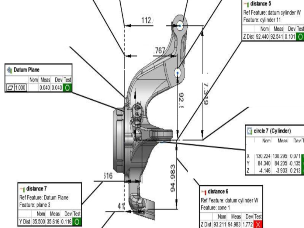 Scan to CAD 3D dimensional analysis and QC Report. PolyWorks - Control ...