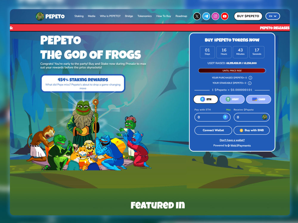 A meme coin website, presale, web design, Coin presale, meme website ...