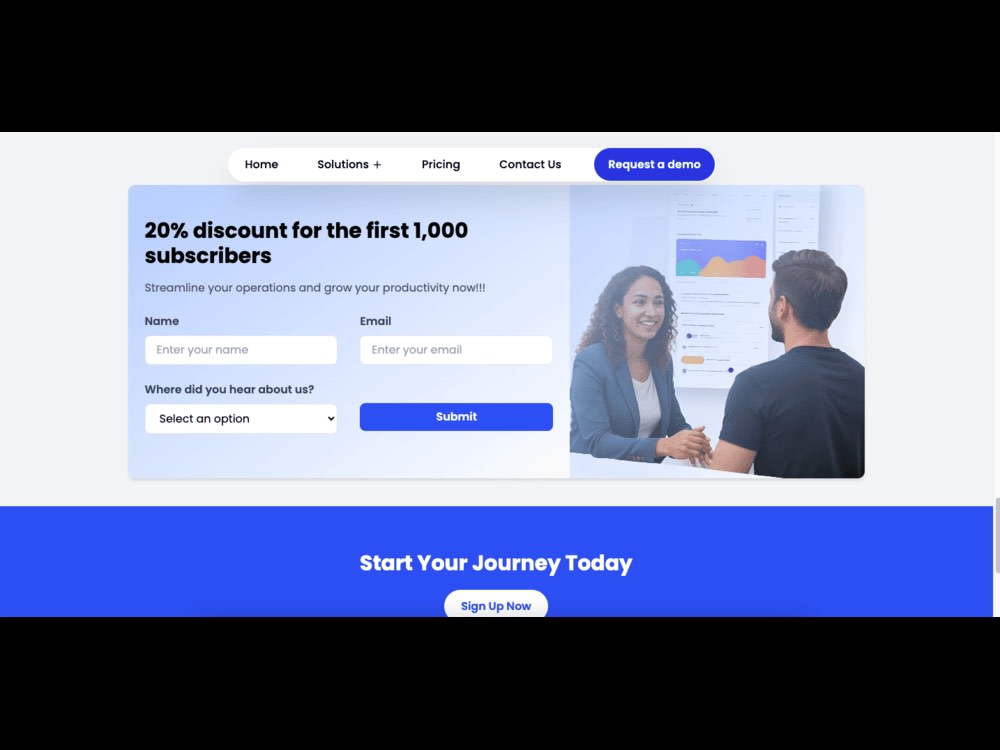 Responsive Landing page using React.JS and Tailwind CSS | Upwork