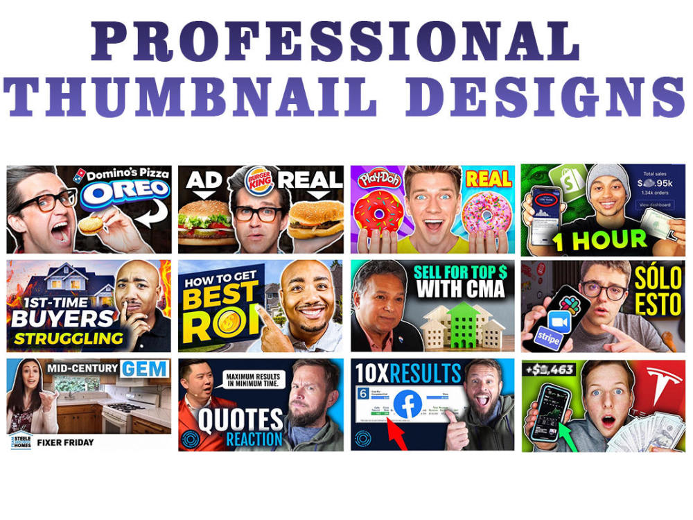 High CTR Professional YouTube Thumbnail Designs for Your Videos | Upwork