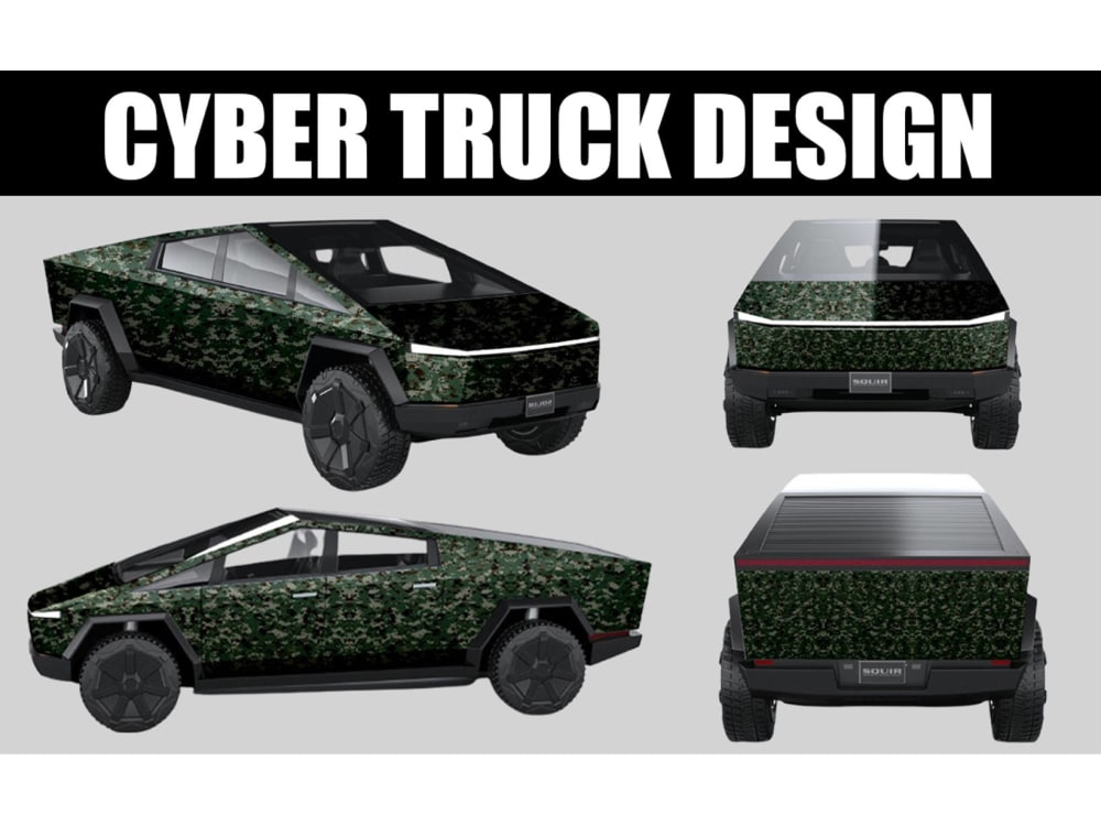 A cybertruck wrap design, car or van wrap, truck wrap,vehicle wrap ...