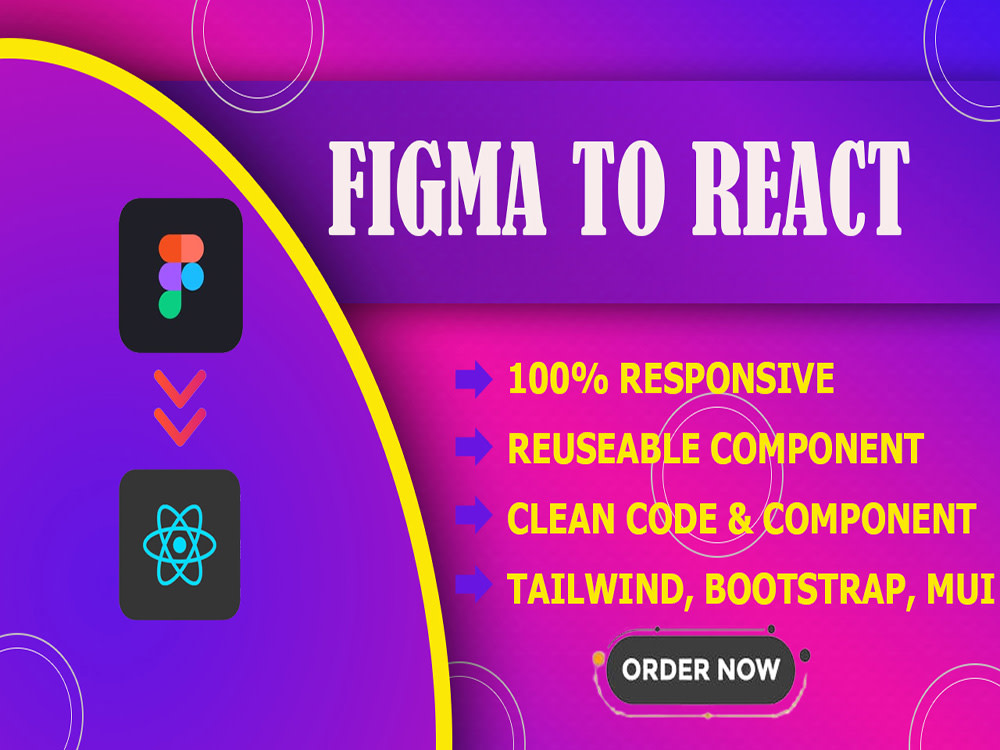 Figma to react responsive react website with tailwind css | Upwork
