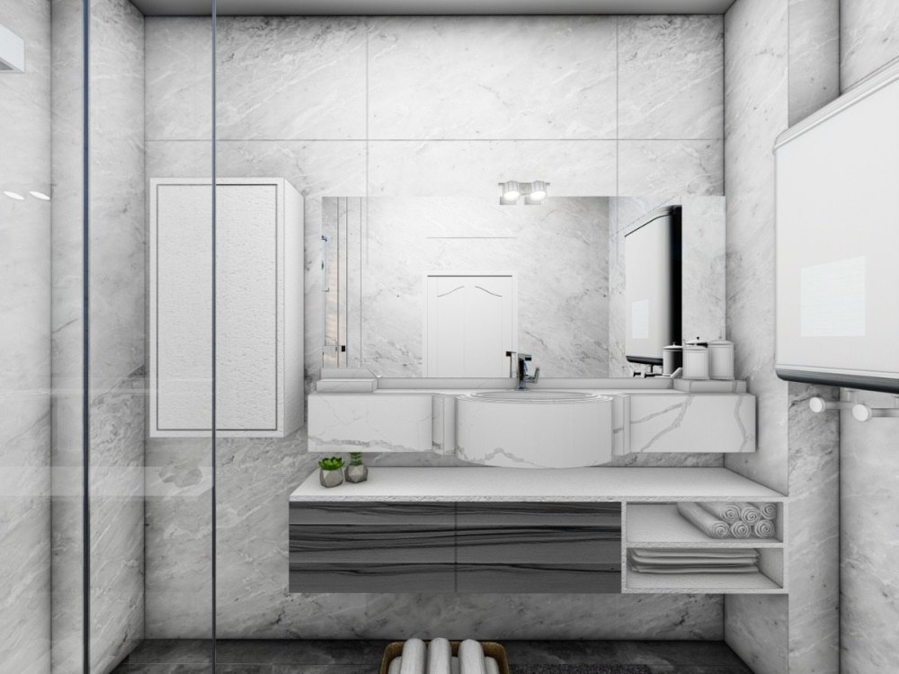 Modern bathroom design for residential complex | Upwork