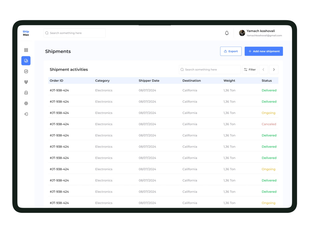 Shipment Management System for logistics supervision | Upwork