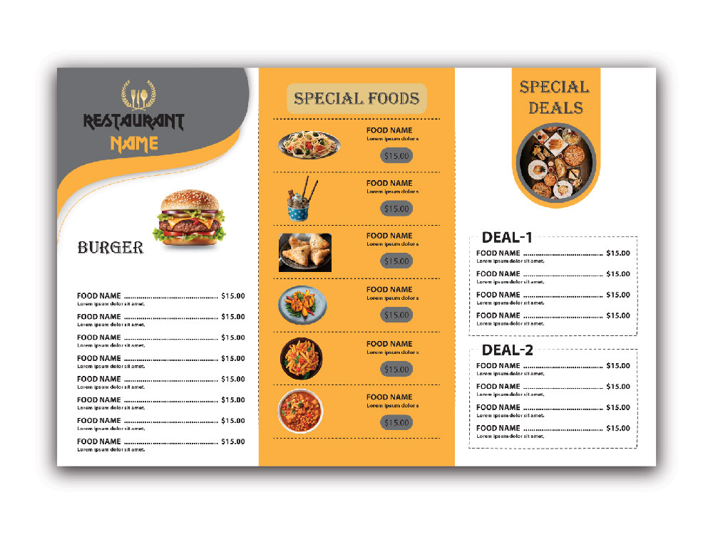 Restaurant logo, menu card, packaging, stationery, brand identity ...