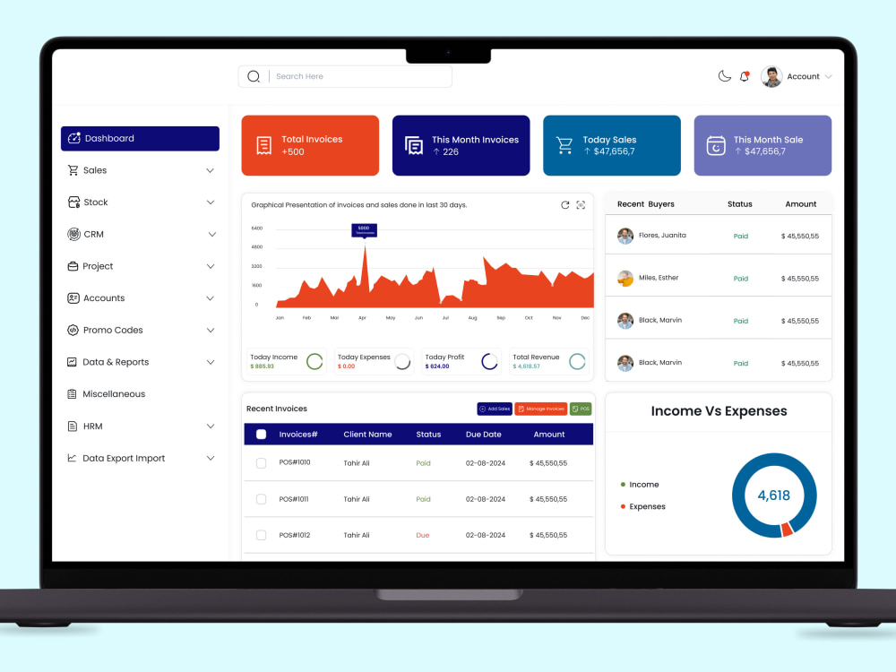Clean and modern Dashboard Designn || SaaS App in Figma | Upwork