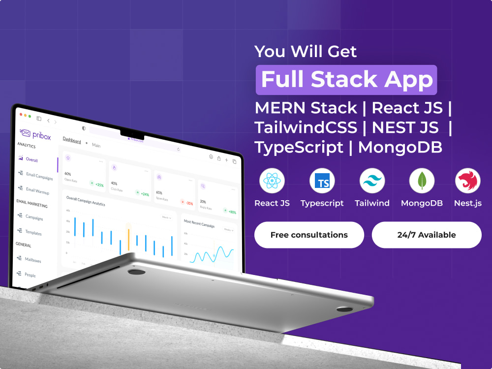 Full Stack App | MERN Stack | React Js | TailwindCSS | NEST Js | TypeScript | Upwork