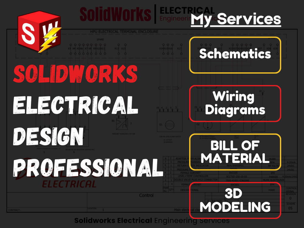 Schematics, Wiring diagram and BOM using SolidWorks Electrical | Upwork
