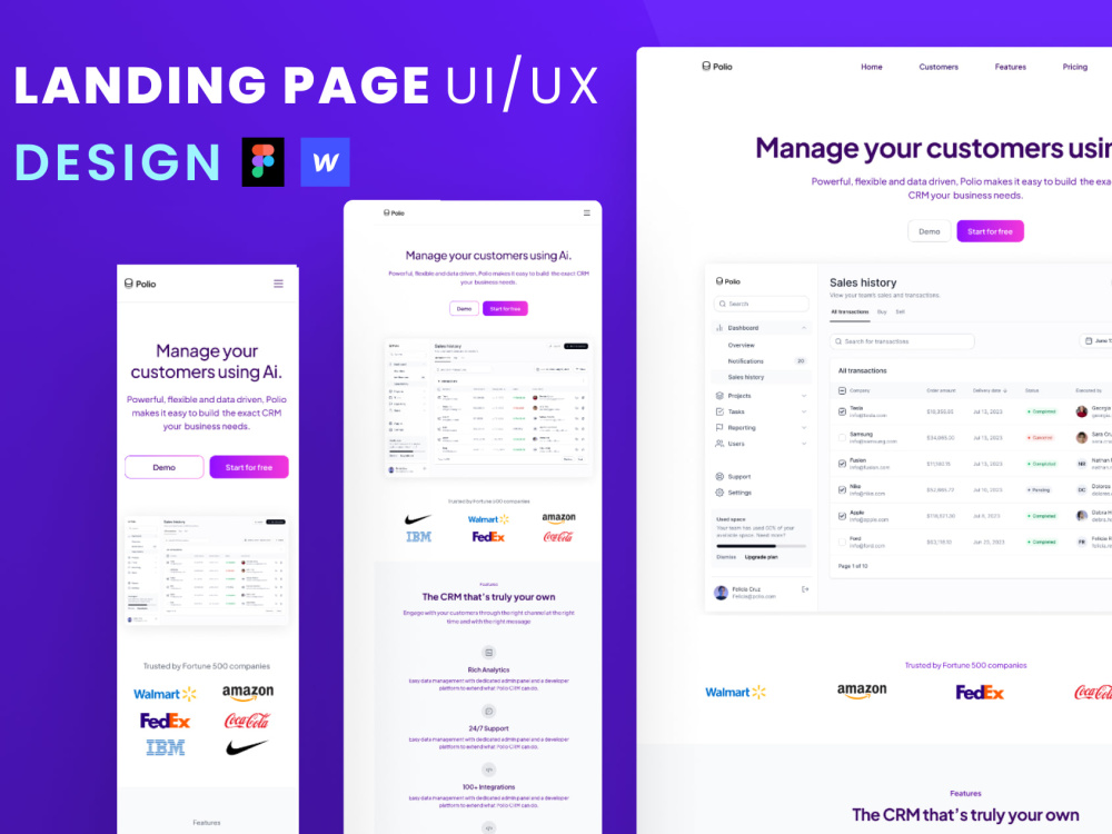 Responsive Figma Landing Page Design | Website UI UX Design | Wireframes | Upwork