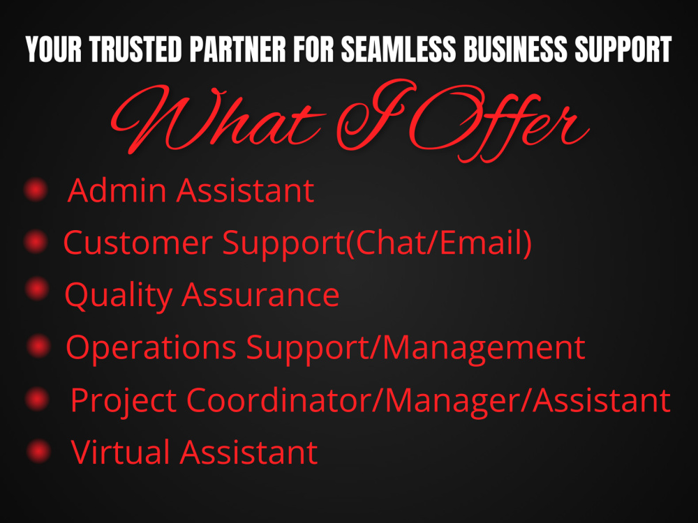 Reliable Admin Support, VA, Customer Services, & Project Management ...