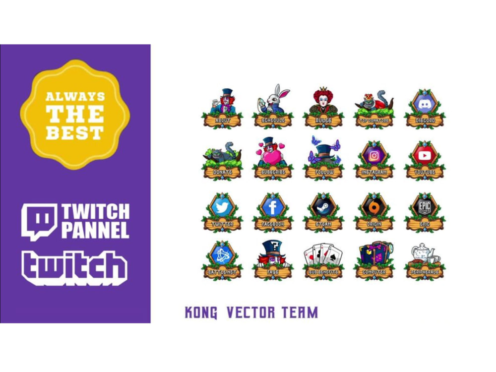 Custom Twitch Panels Buttons– Personalized Designs for Streamers | Upwork