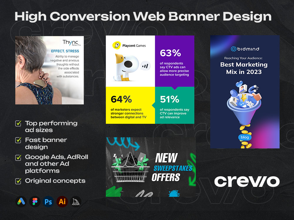 Web Banner Ads, Website header Ad, Adroll, Google, Facebook Display Ads ...
