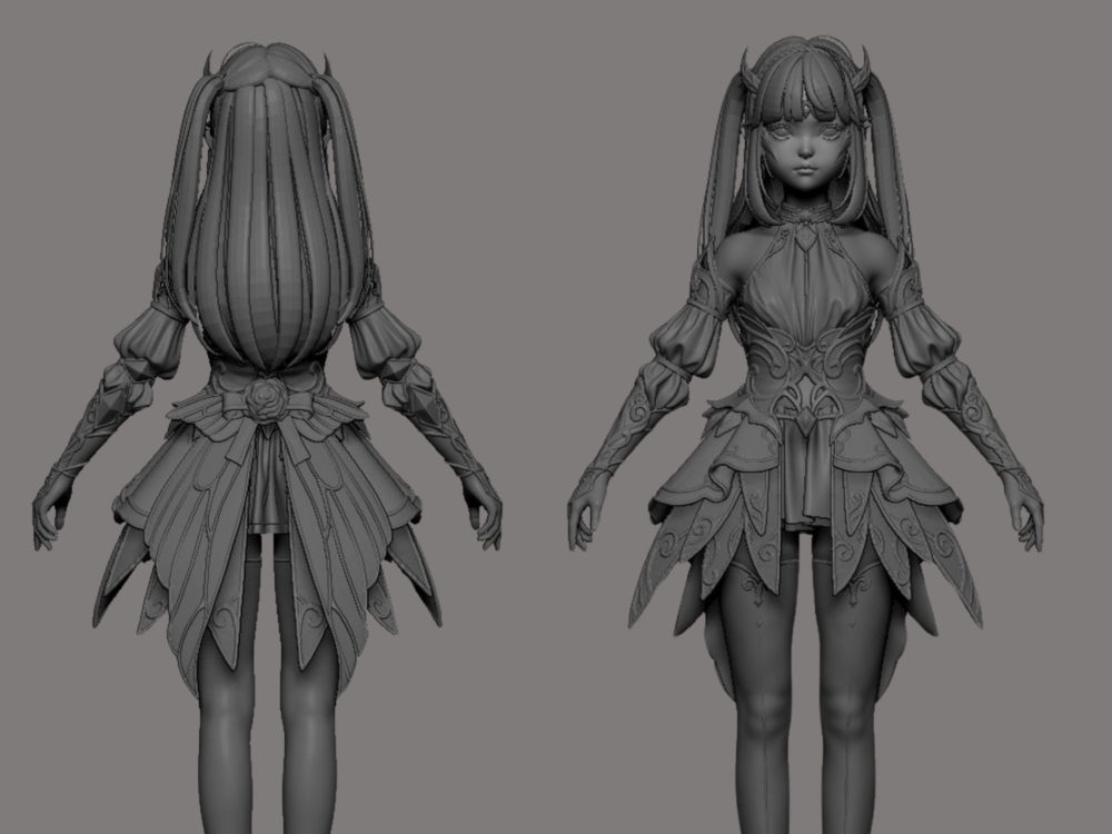 3d anime style model anime figure diorama model action figure 3d ...
