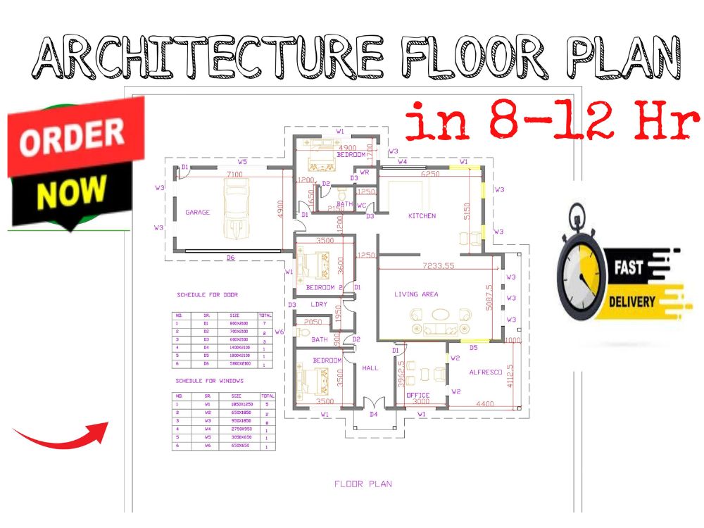 Architecture 2d floor plan for house,building & commercial | Upwork