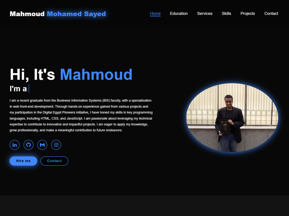 Visually striking portfolio page using HTML | CSS | Upwork