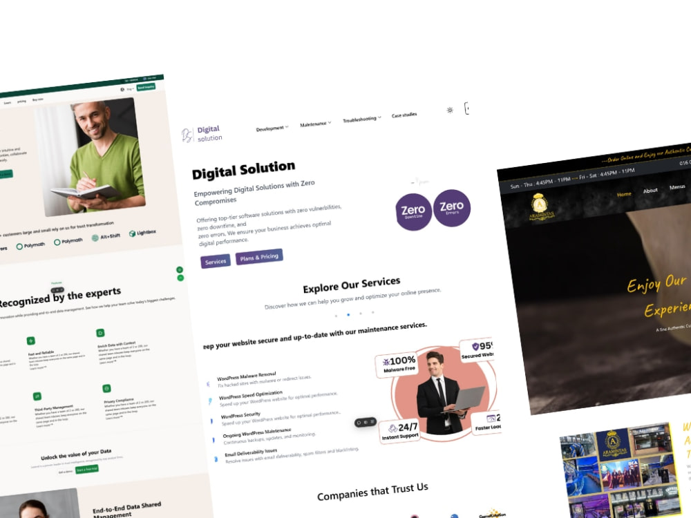 A custom website using react.js tailwindCSS | Upwork