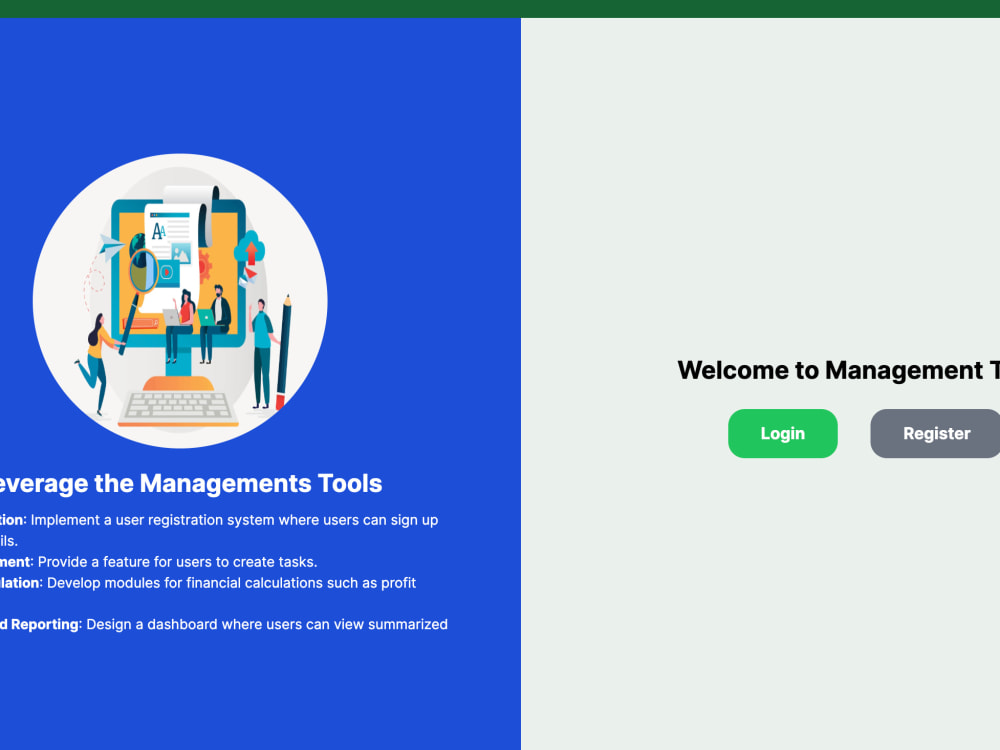 Interactive Dashboard with Management System & Data Charts | Upwork
