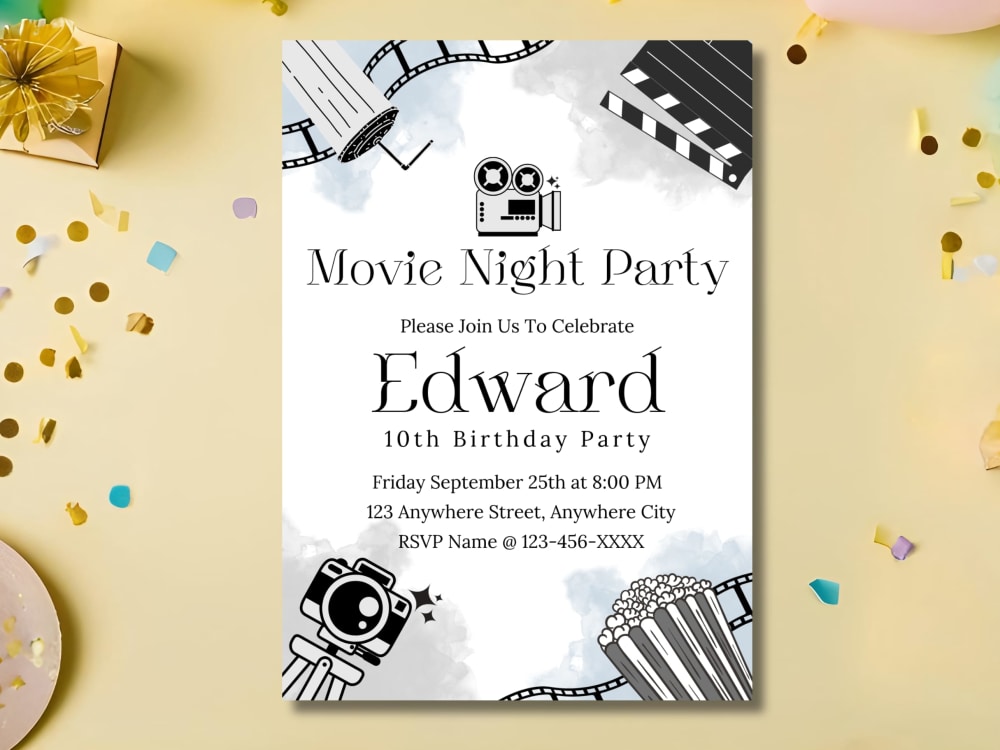 Custom Birthday Party Invitation Card Template | Upwork