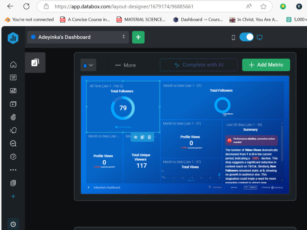 Databox visualization dashboard report | Upwork