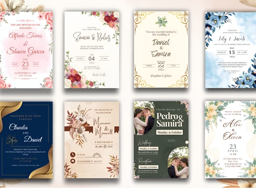 Design birthday wedding party invitation card postcard greeting card ...