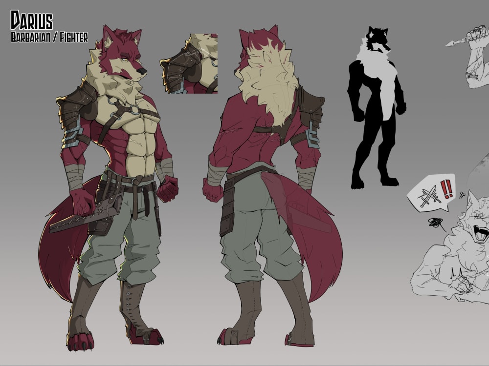 A stylised character concept sheet. | Upwork