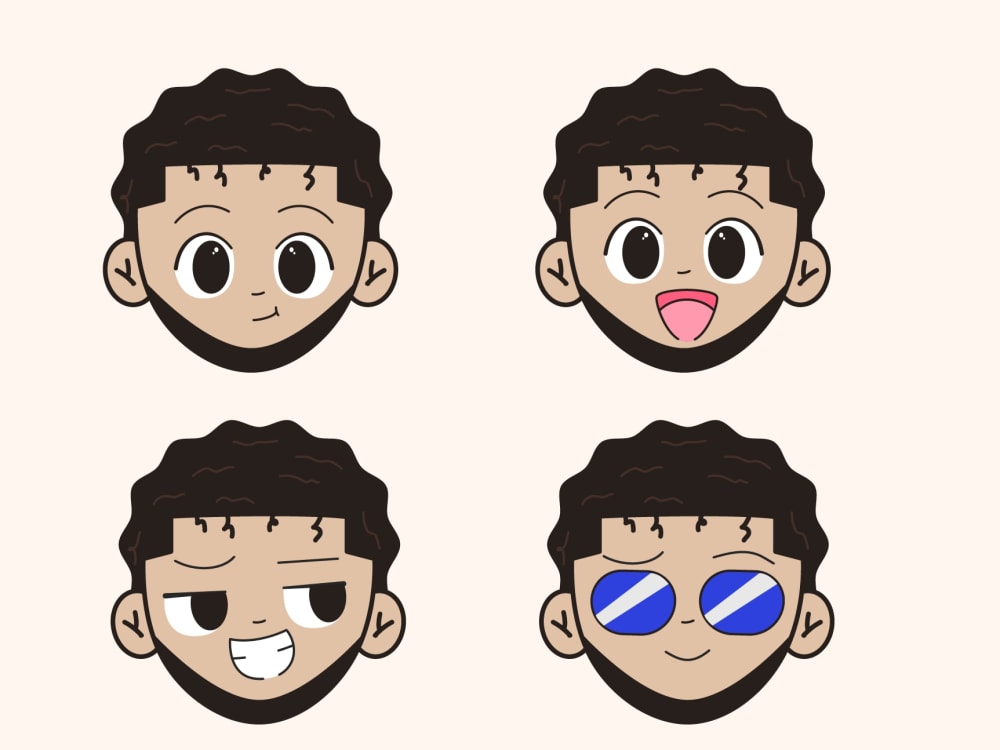 Cute afro chibi character design | Upwork