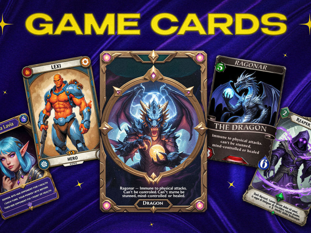 A custom template for a tcg , playing cards | Upwork