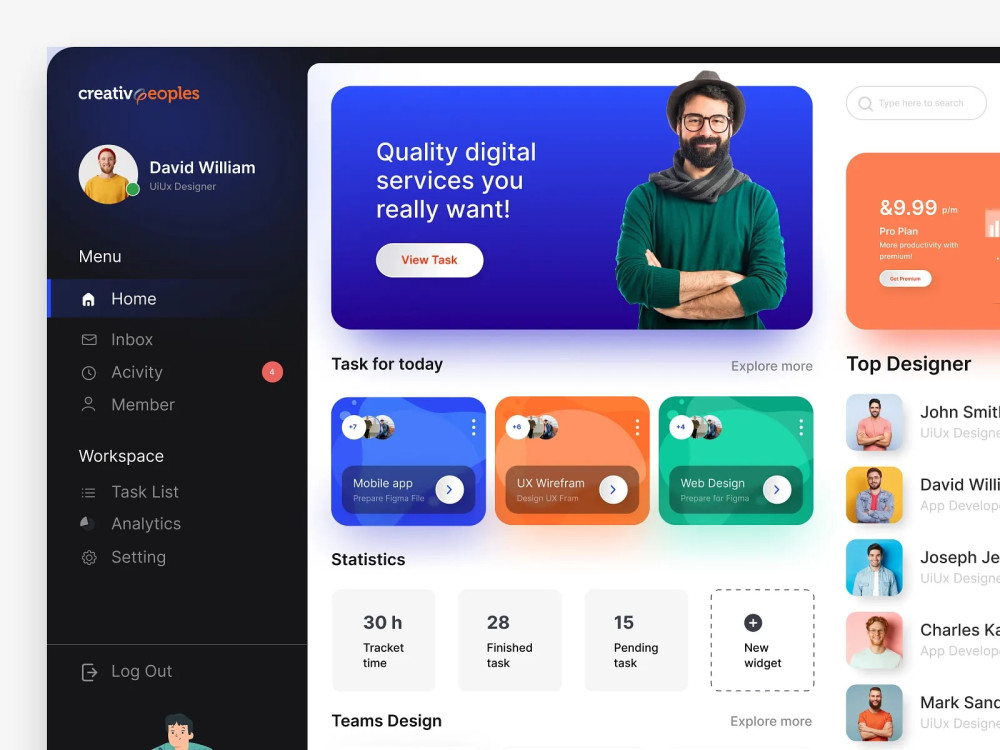 High-Fidelity Web App, SaaS App & Dashboard UI/UX Design in Figma/XD | Upwork