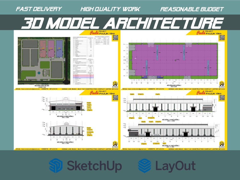 3D Sketchup model, concept drawing by layout. | Upwork